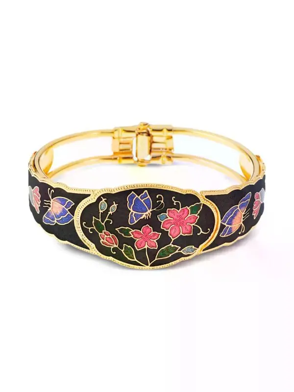 SUSAN CAPLAN 1980s Cloisonné Bracelet - Black