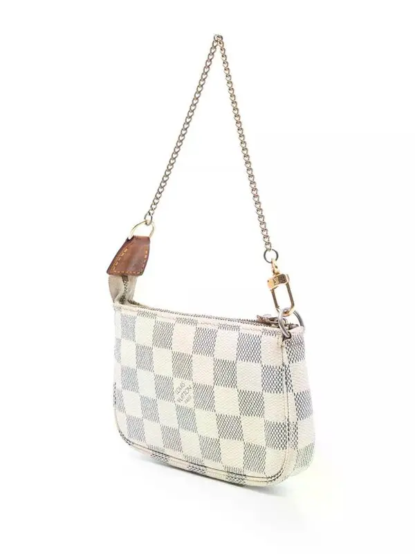 LOUIS VUITTON Damier Azur Mini Pochette Accessoires Handbag - White