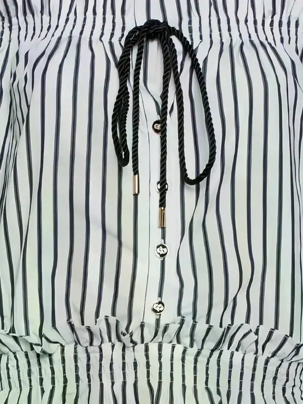 Caroline Constas Striped Ruffle Top