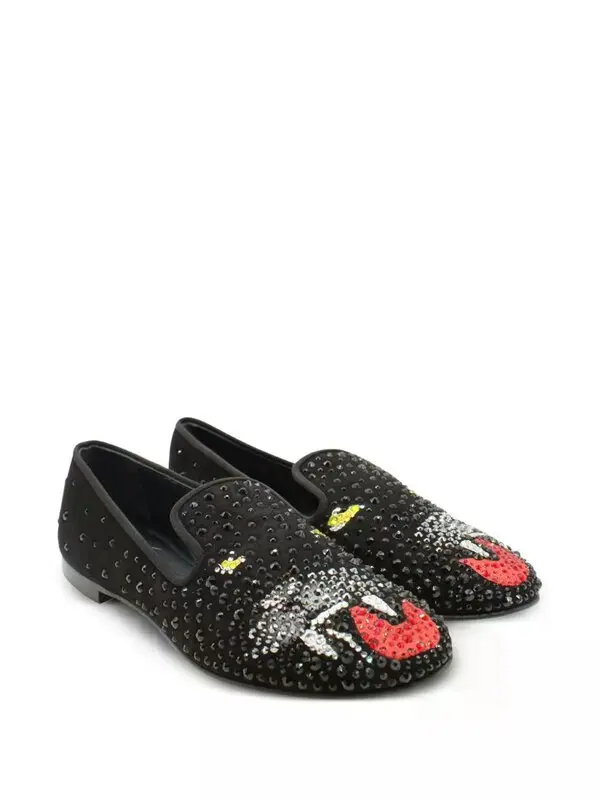 GIUSEPPE ZANOTTI Panther Crystal Embellished Loafers