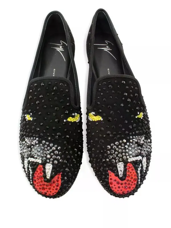GIUSEPPE ZANOTTI Panther Crystal Embellished Loafers