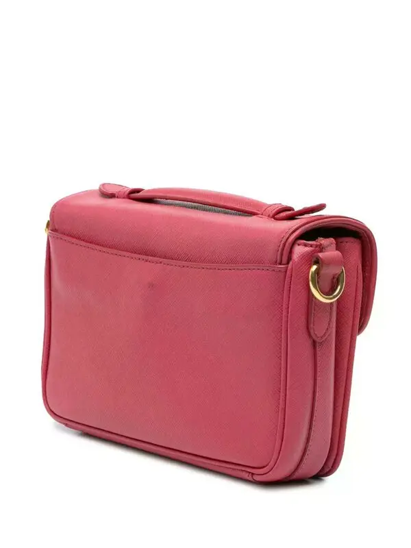 Prada Saffiano Sound Lock Satchel - Pink