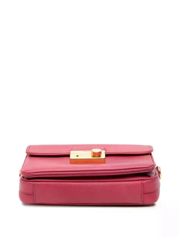 Prada Saffiano Sound Lock Satchel - Pink