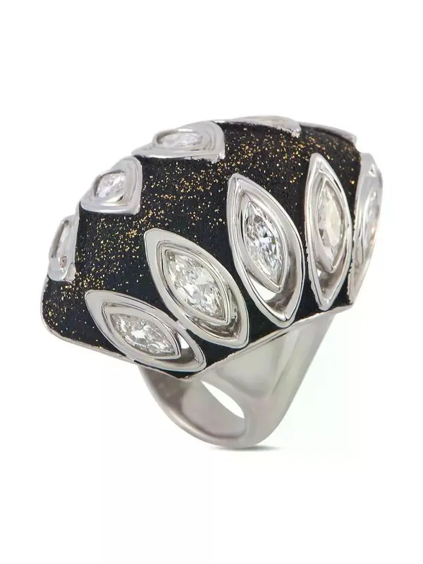LB EXCLUSIVE Platinum Diamond Signet Ring