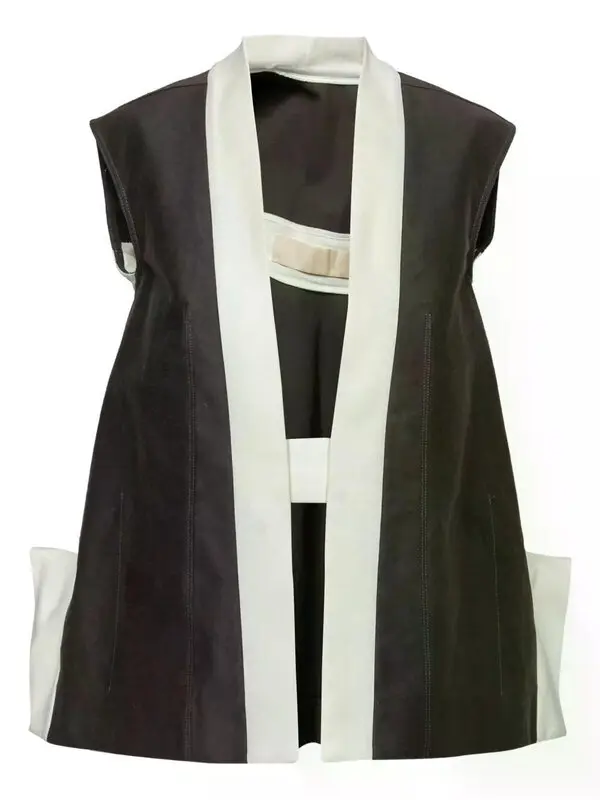 Rick Owens Sleeveless Asymmetric Cotton Jacket