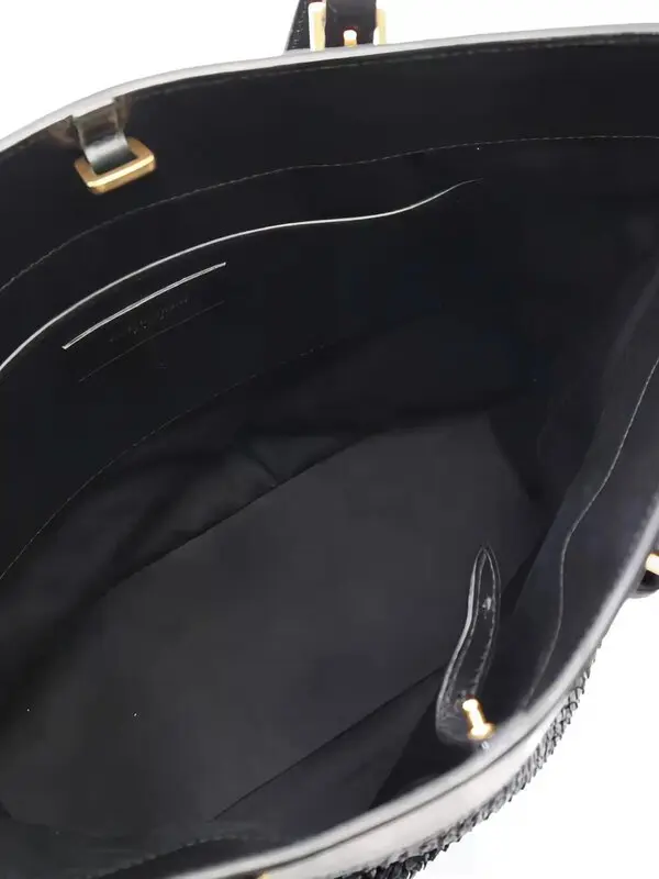 Saint Laurent 2000s Straw And Leather Shoulder Bag