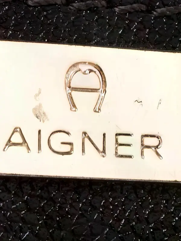 AIGNER Monogram Leather-trim Shoulder Bag