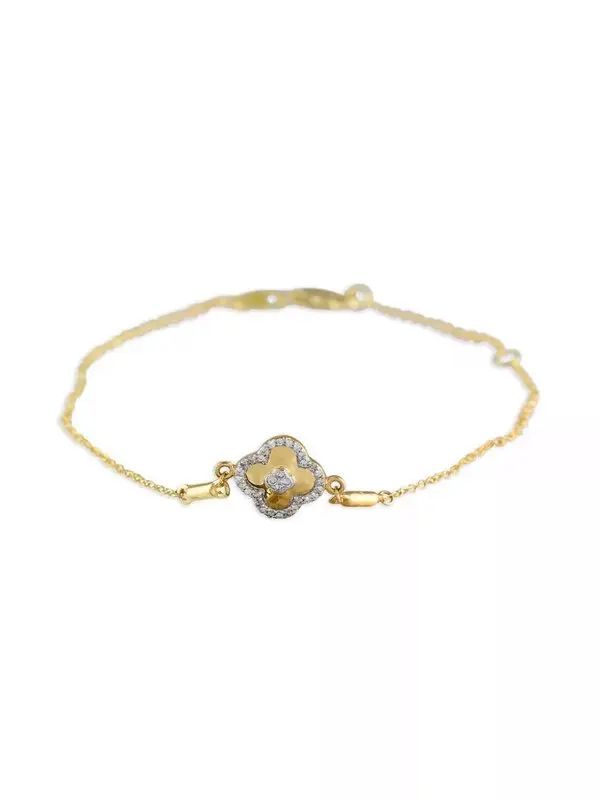 LB EXCLUSIVE 14k Gold Quatrefoil Diamond Bracelet - Yellow