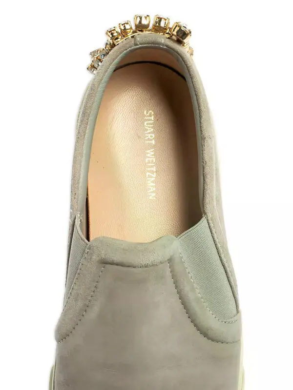 STUART WEITZMAN Harlow Suede Slip-on Sneakers - Grey