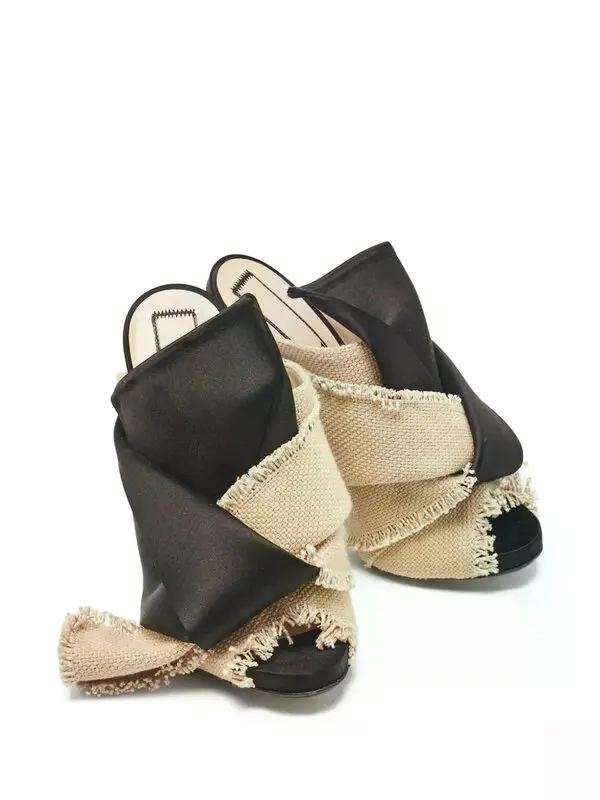 N°21 100mm Frayed Cross-strap Sandals