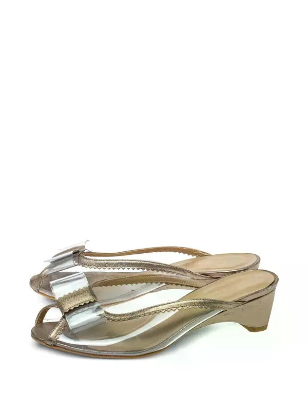STUART WEITZMAN 45mm Bow-detail Wedge Sandals
