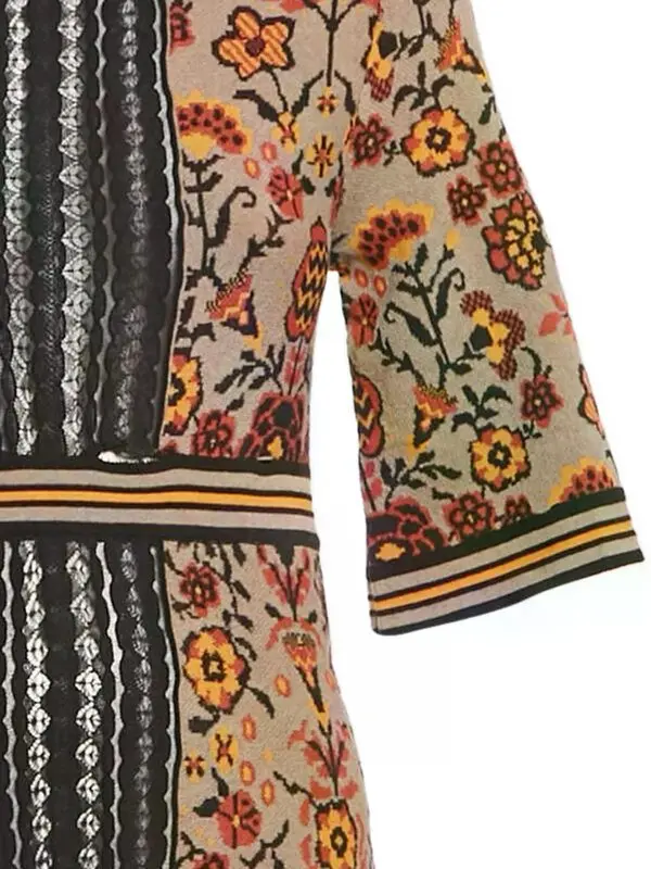 Missoni Floral Pattern Lace Detail Midi Dress