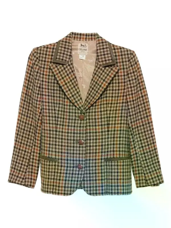 Celine 1970s Checked Wool Blazer