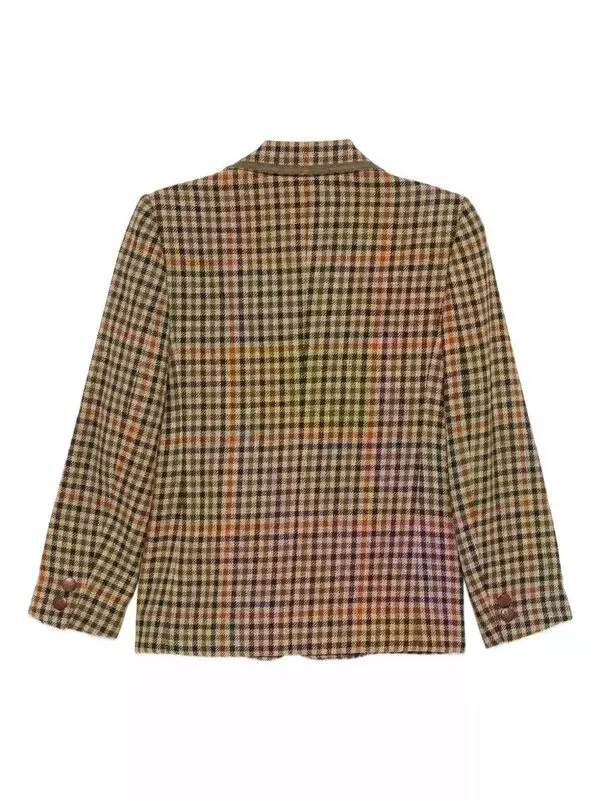 Celine 1970s Checked Wool Blazer