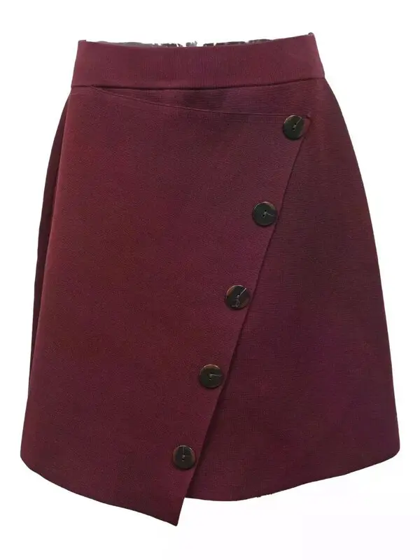 Sandro Asymmetric Decorative-button Mini Skirt