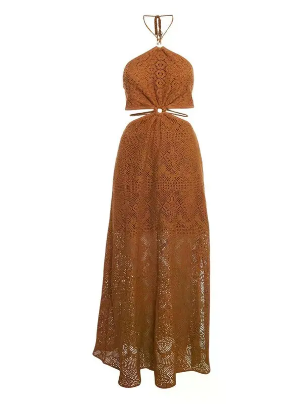 Simkhai Crochet Cut-out Maxi Dress - Brown