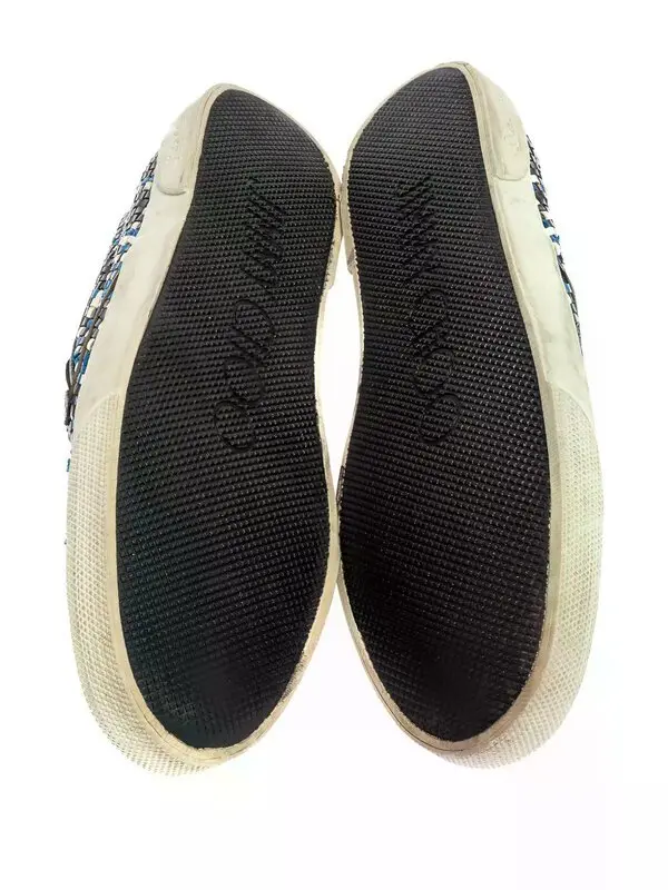 JIMMY CHOO Woven Leather Slip-on Sneakers
