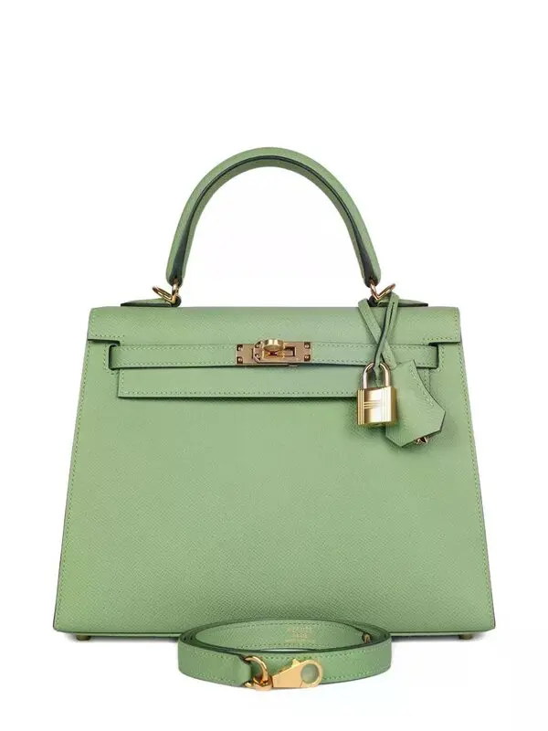 Hermès Kelly Sellier 25 Leather Tote Bag - Green