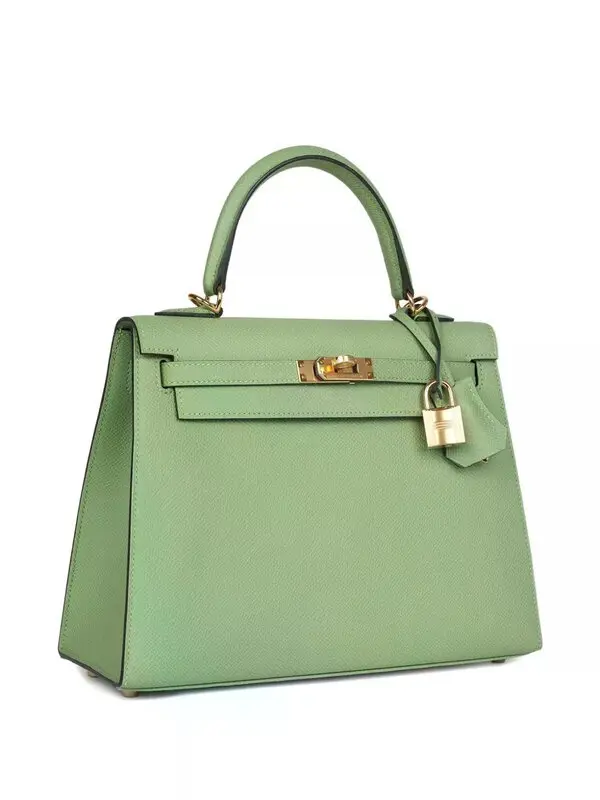 Hermès Kelly Sellier 25 Leather Tote Bag - Green
