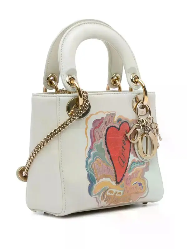 Dior 2018 Dioramour Mini Lady Satchel - White