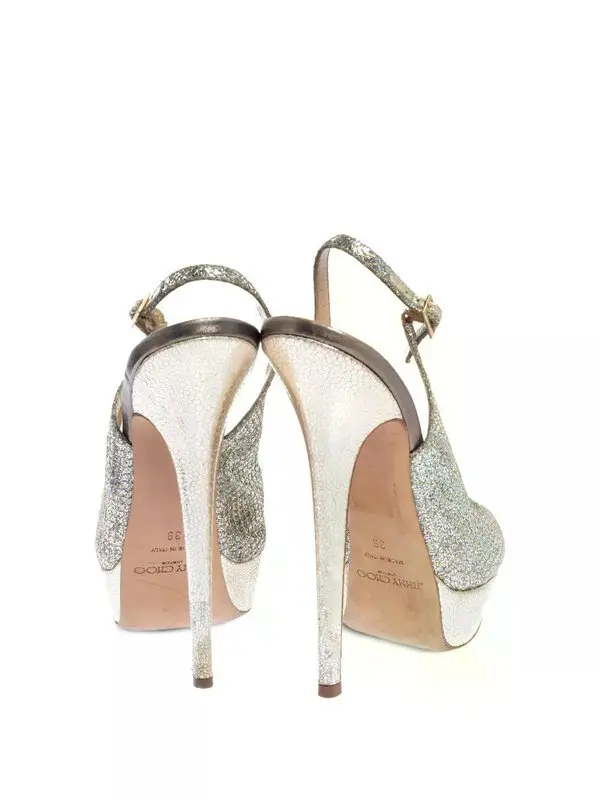 JIMMY CHOO 155mm Glitter Slingback Sandals