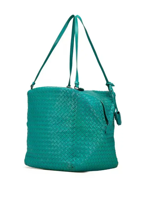 Bottega Veneta 2010 Nappa Intrecciato Cube Shoulder Bag - Blue