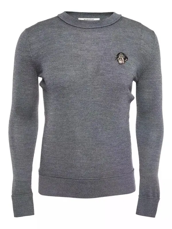 Givenchy Embroidered Wool Sweatshirt - Grey
