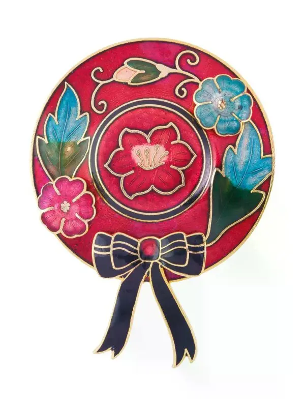 SUSAN CAPLAN 1980s Bonnet Brooch - Red