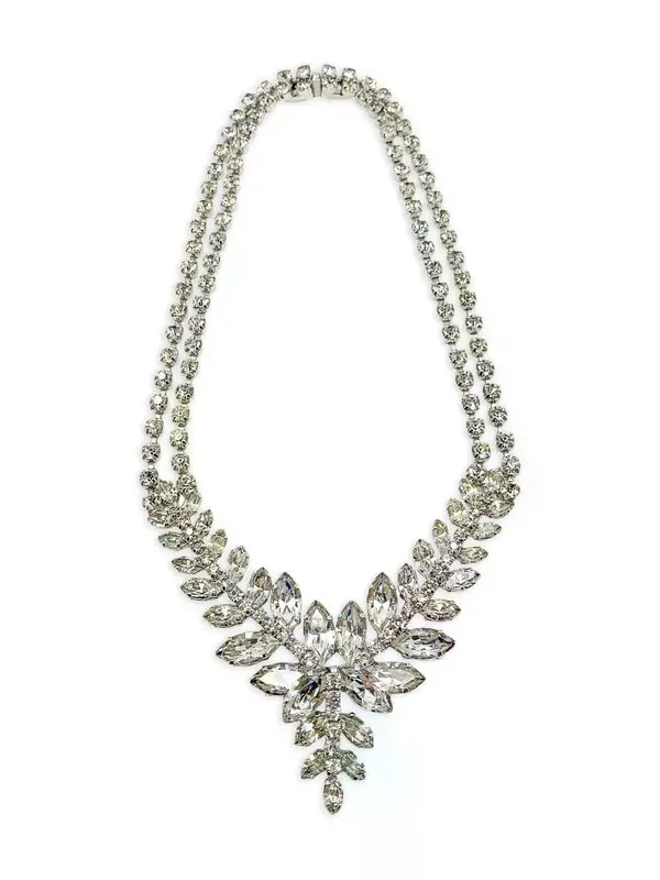 JENNIFER GIBSON JEWELLERY 1950s Crystal Necklace - Silver