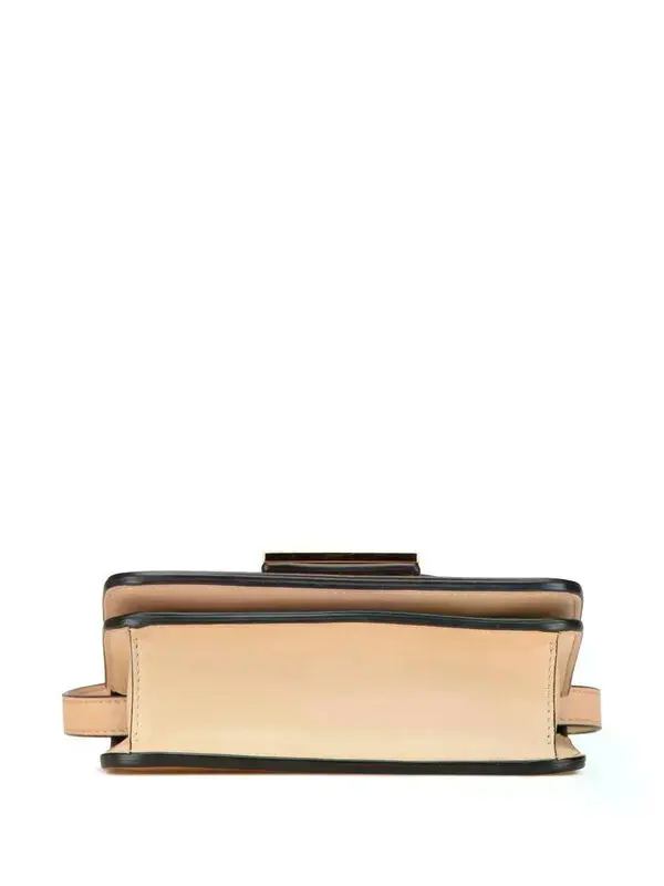 Fendi Leather Crystal Fab Crossbody Bag - Brown