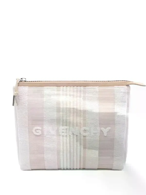 Givenchy 2010s Logo Striped Clutch Bag