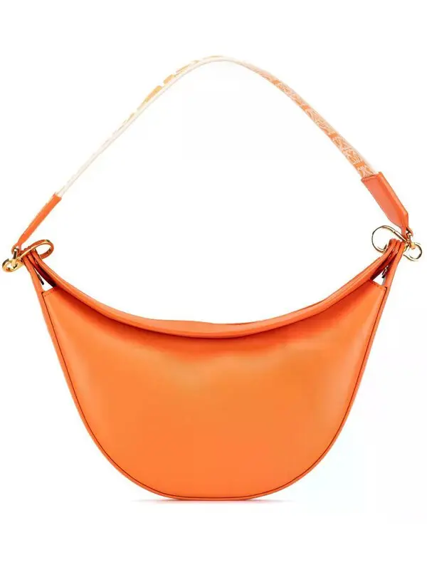 Loewe 2022 Small Leather Luna Hobo Bag - Orange