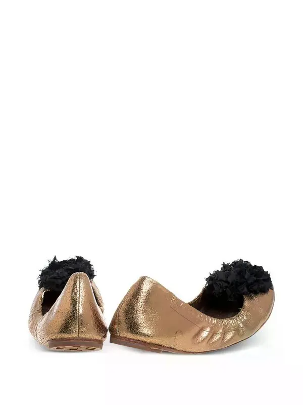 Tory Burch Cracked Leather Ballet Flats