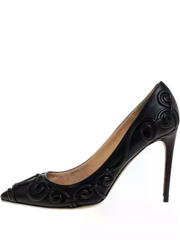 Valentino Garavani 100mm Swirl-pattern Leather Pumps