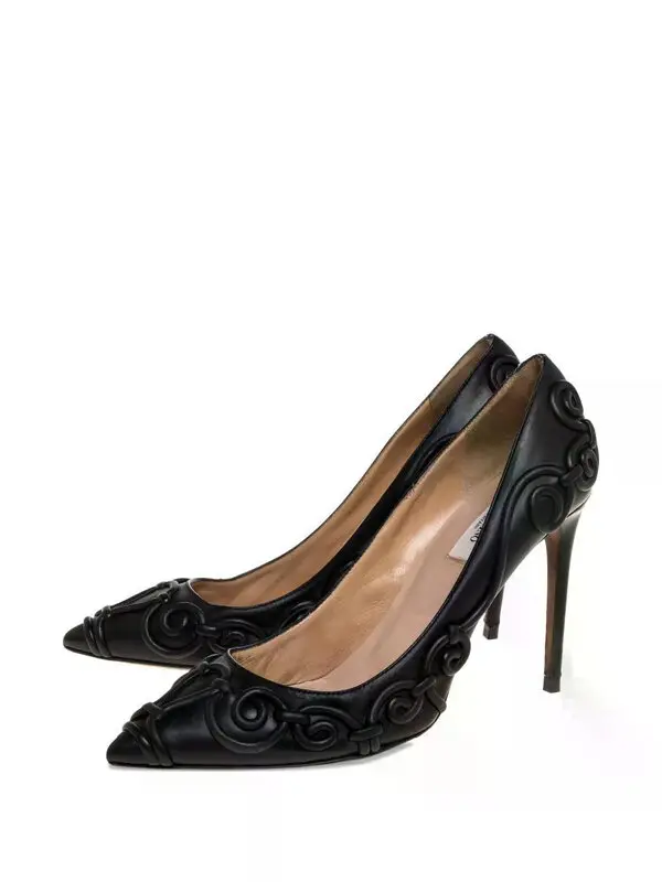 Valentino Garavani 100mm Swirl-pattern Leather Pumps