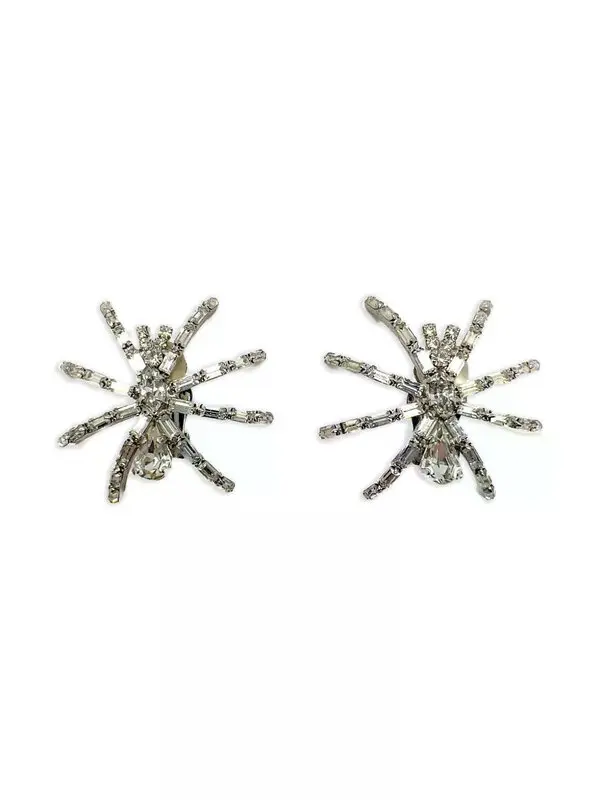 JENNIFER GIBSON JEWELLERY Butler & Wilson Clip-on Spider Earrings - Silver