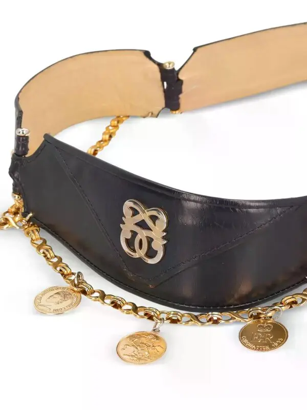 PIROVANO VINTAGE Leather Chain-link Belt