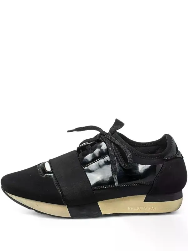 Balenciaga Race Runner Panelled Lace-up Sneakers - Black