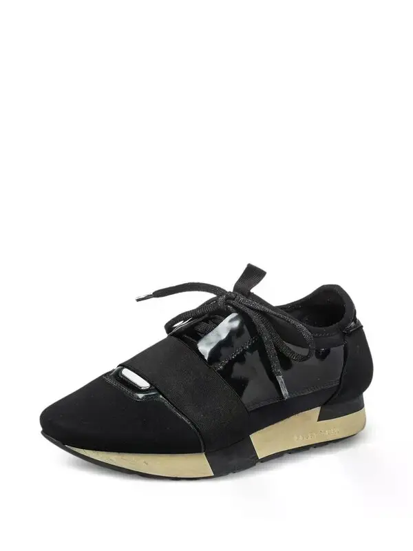 Balenciaga Race Runner Panelled Lace-up Sneakers - Black
