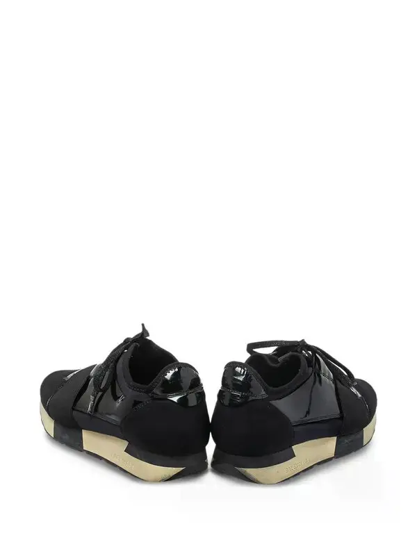Balenciaga Race Runner Panelled Lace-up Sneakers - Black