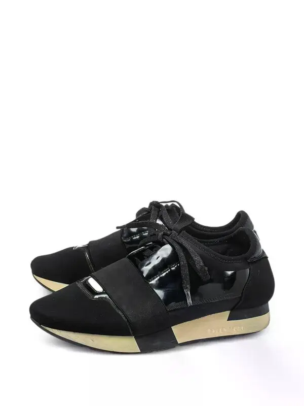 Balenciaga Race Runner Panelled Lace-up Sneakers - Black