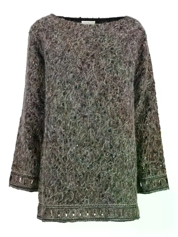 Gianfranco Ferre Embroidered Silk-blend Sweater
