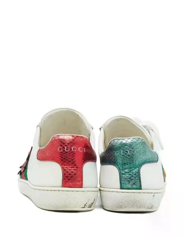 Gucci Ace Ladybug Web-stripe Sneakers - White