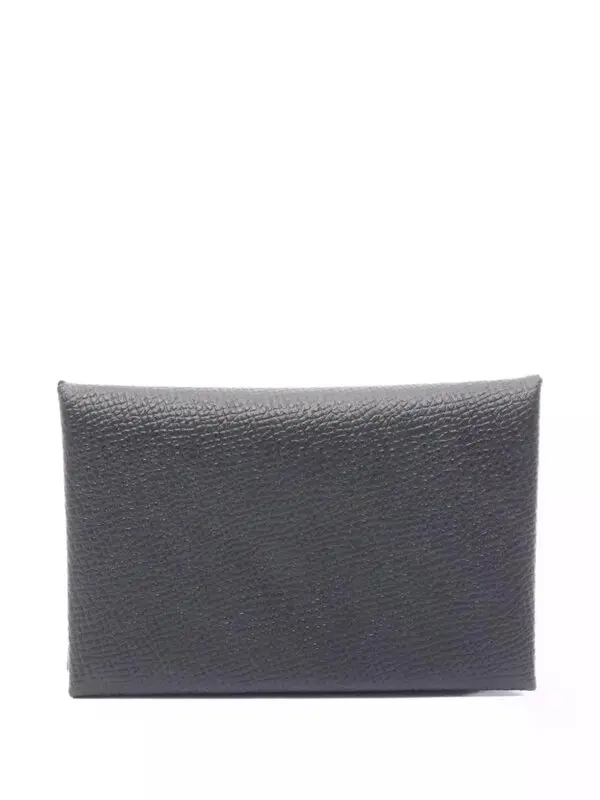 Hermès 2024 Calvi Leather Coin Purse - Black