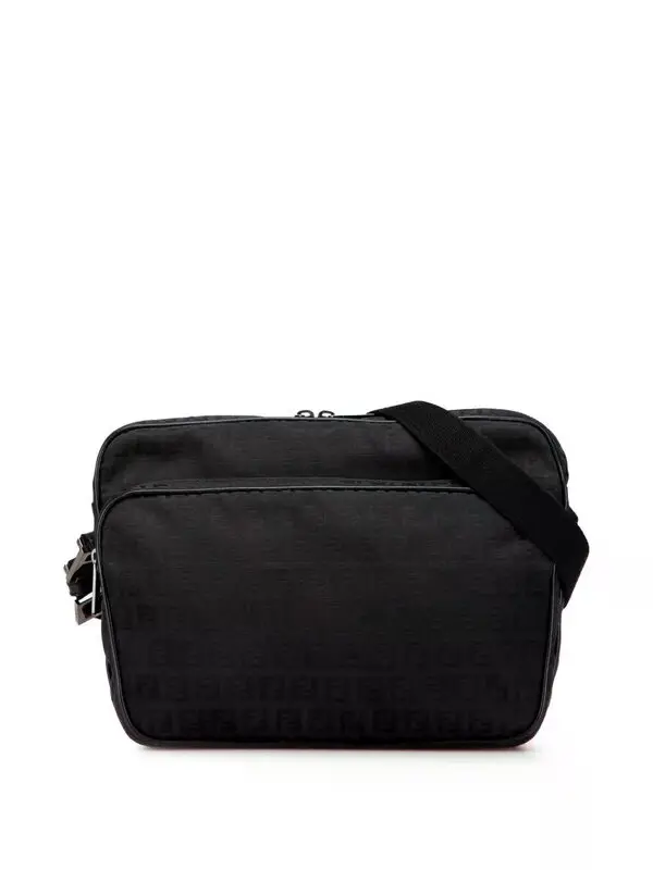 Fendi Zucchino Canvas Crossbody Bag - Black