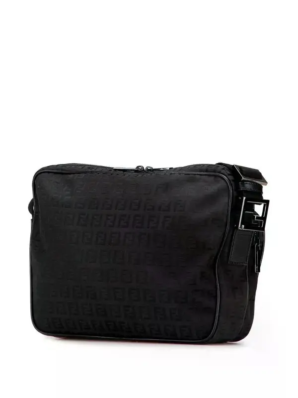 Fendi Zucchino Canvas Crossbody Bag - Black