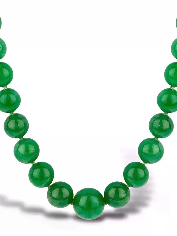 PRAGNELL Platinum Edwardian Jade Bead Necklace