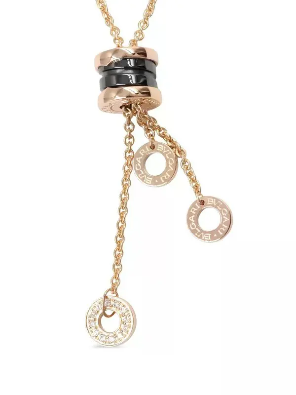 BVLGARI 18k Rose B.zero1 Diamond Necklace