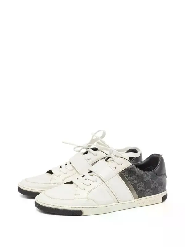 LOUIS VUITTON Damier Graphite Leather Sneakers