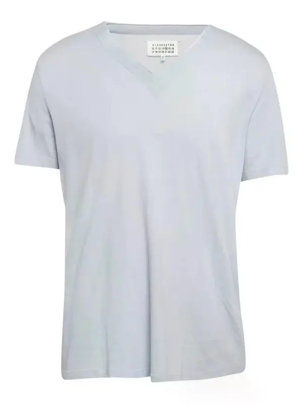 Maison Martin Margiela V-neck Cotton T-shirt - Blue